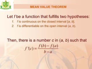 Mean value theorem | PPT
