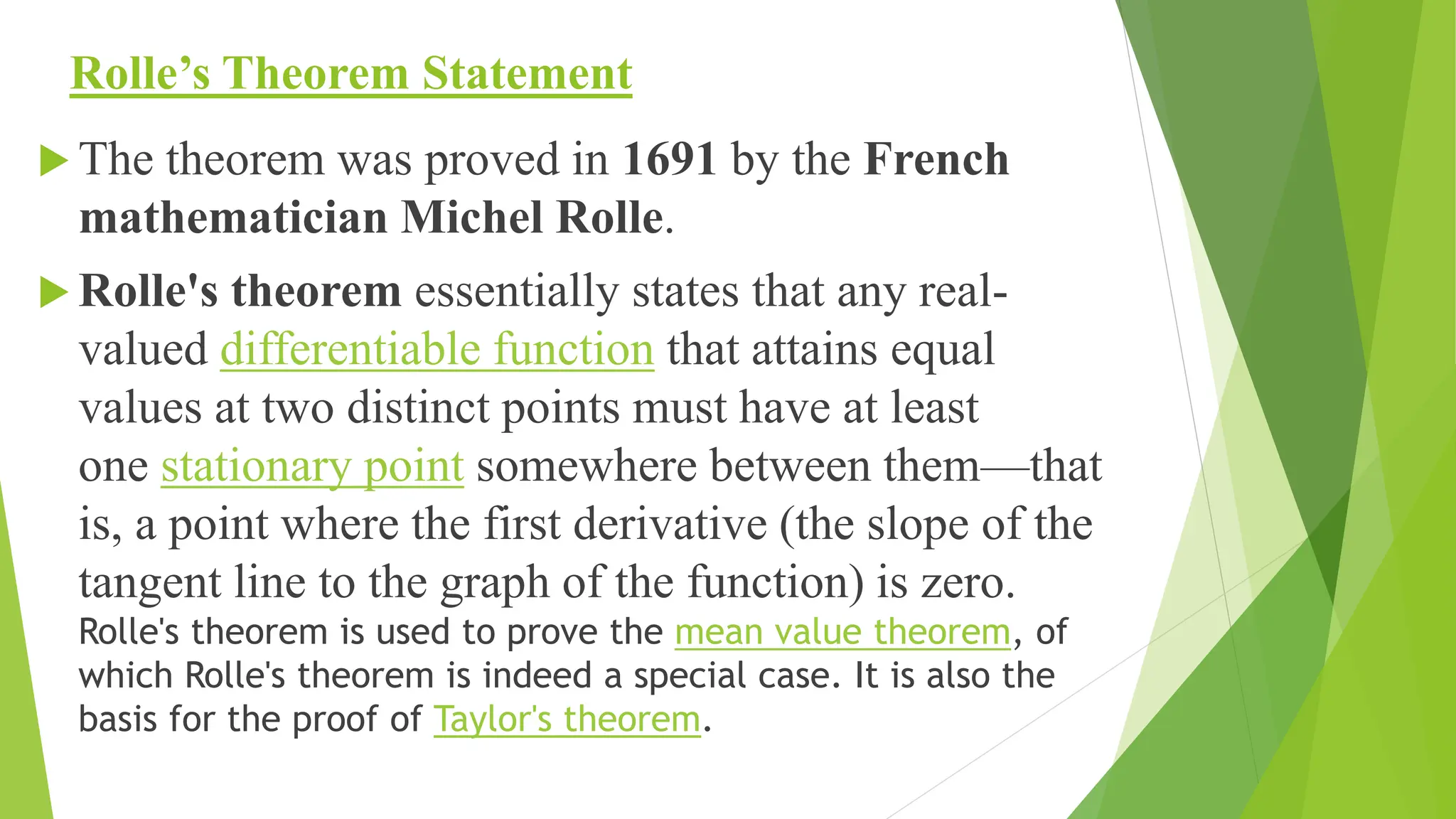 Mean Value Theorem Explained With Examplespptx Physics Science