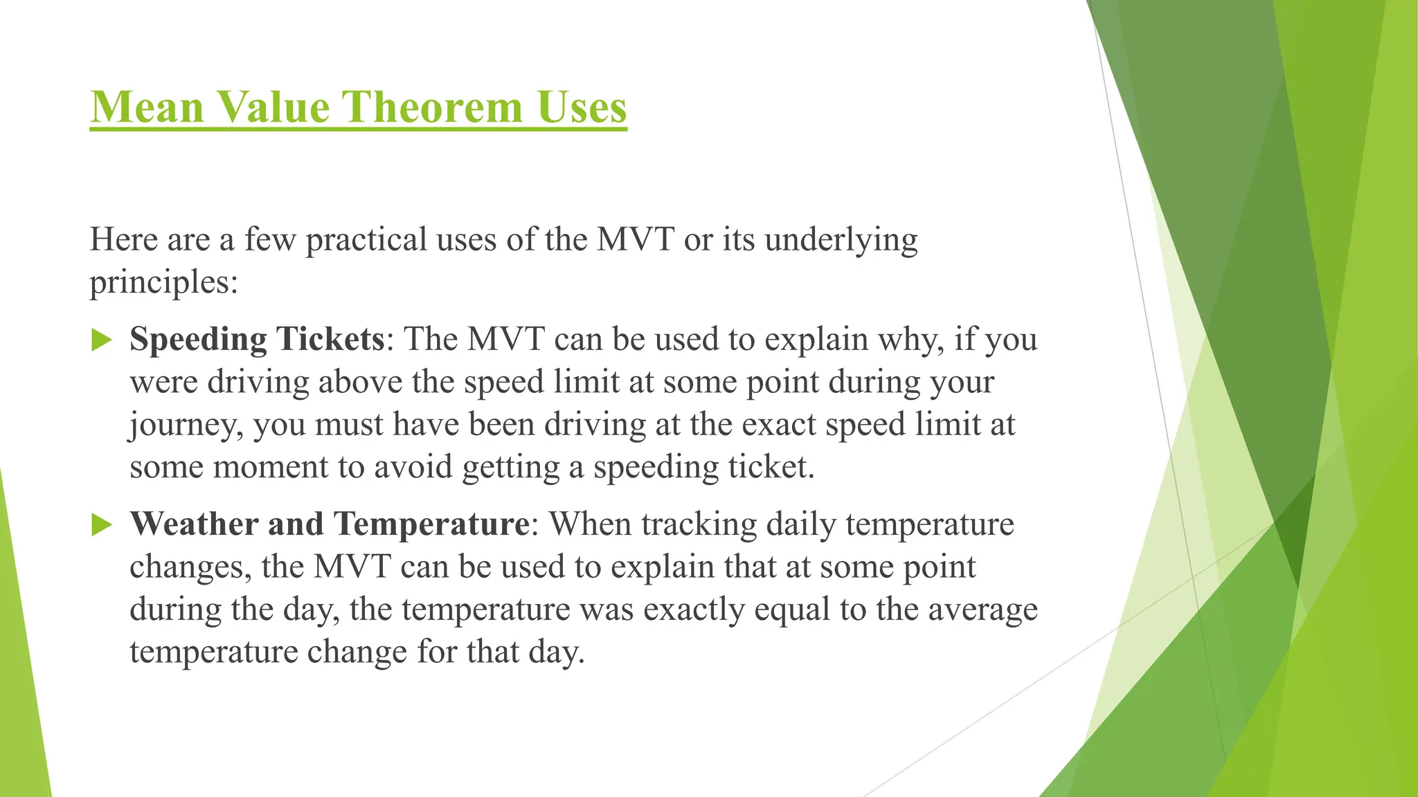 Mean Value Theorem Explained With Examplespptx Physics Science