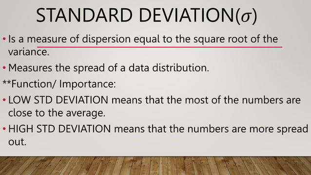 Mean, Variance and standard deviation.pptx | Surgery | Medical Health