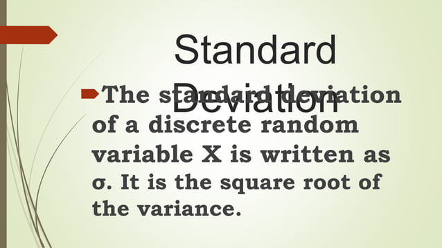 Mean, variance, and standard deviation of a Discrete Random Variable | PPTX | Physics | Science