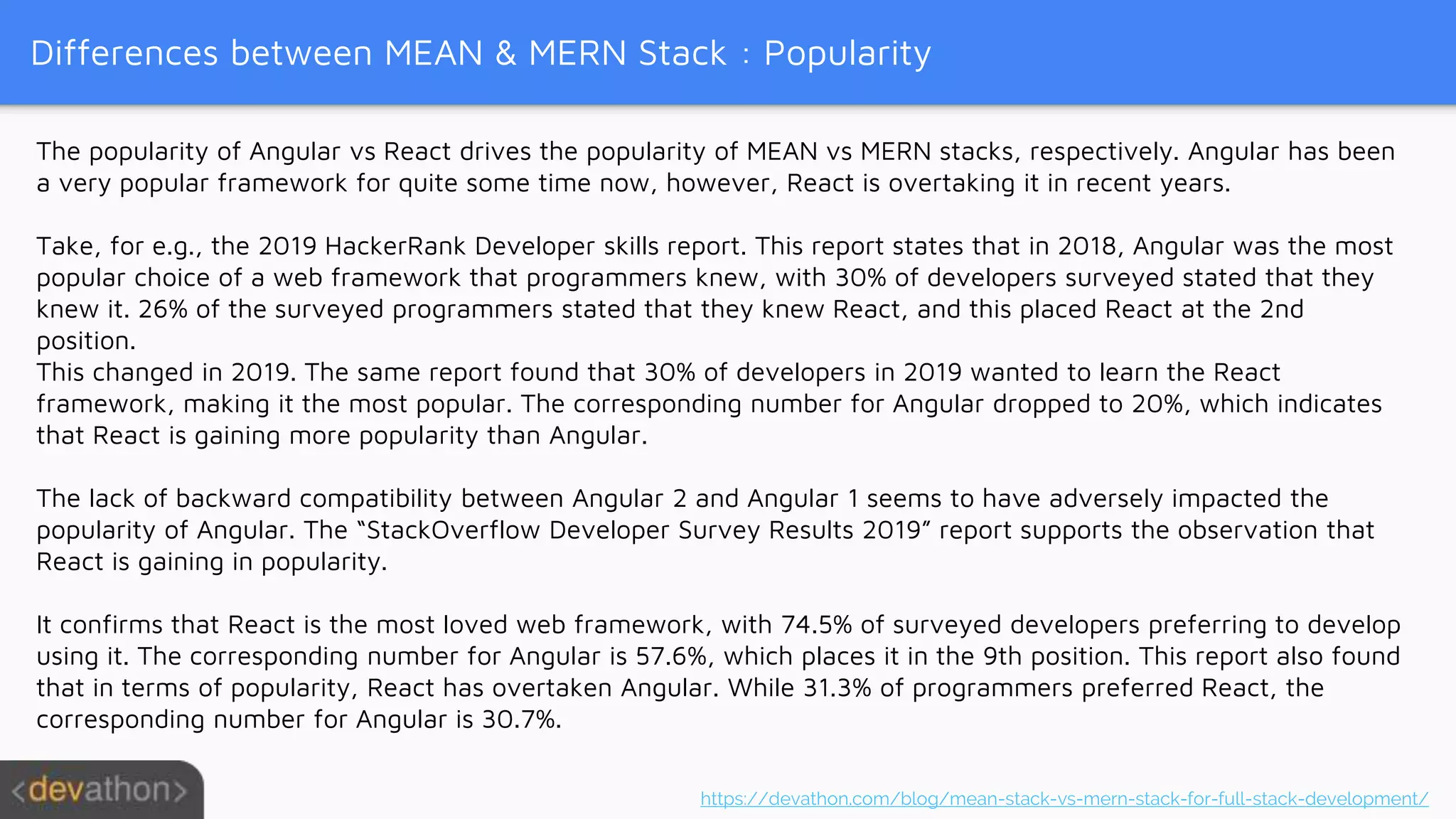 MEAN vs MERN Stack for Full Stack Development | PPTX