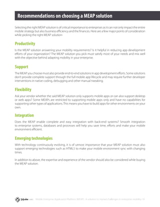Mobile Enterprise Application Platform: A solution to myriad challenges ...
