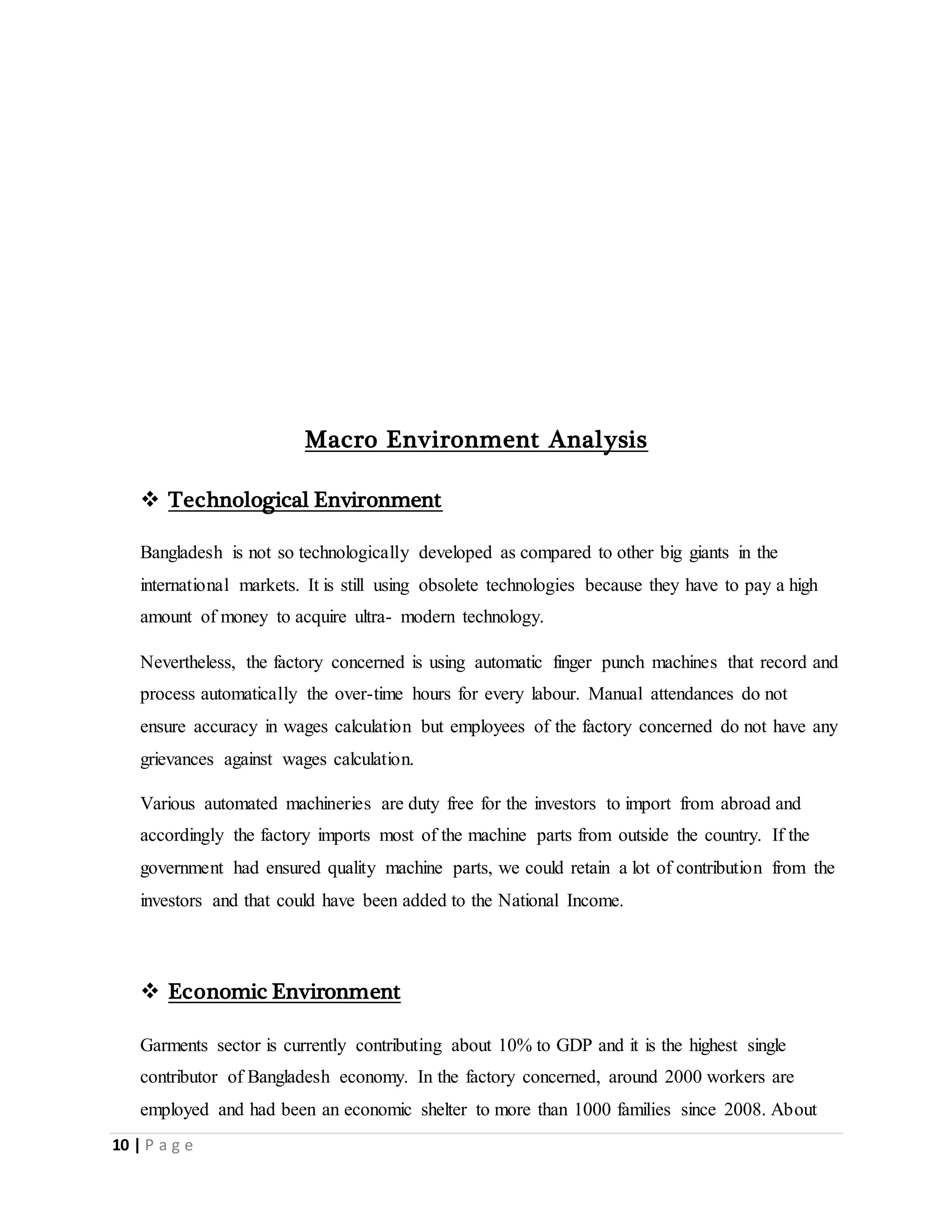 Report on External and Internal Environment Analysis | PDF