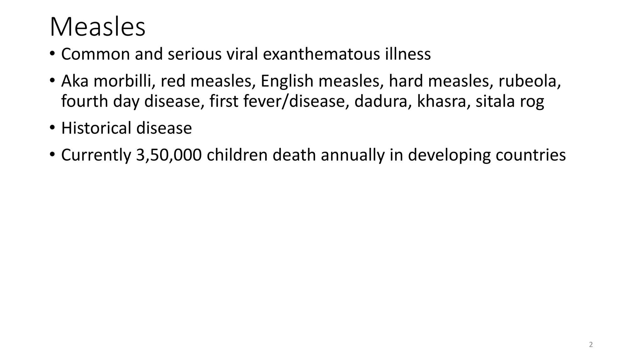 common exanthematous illness: measles | PPTX