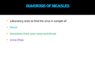 MEASLES DISEASE. Measles is an airborne disease caused by a virus, and ...
