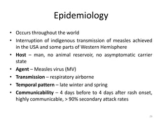 Measles - Epidemiology and Control | PPTX