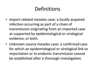 Measles verification case definitions | PPTX