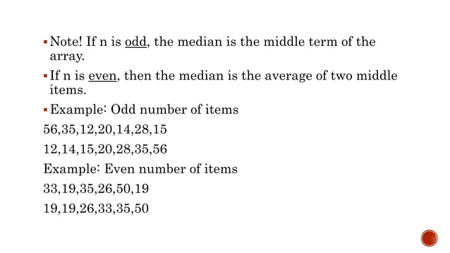 Measure-of-central-tendency-median.statistics | PPTX