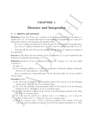 Measure and Integration | PDF