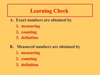 Measured And Exact Numbers | PPT