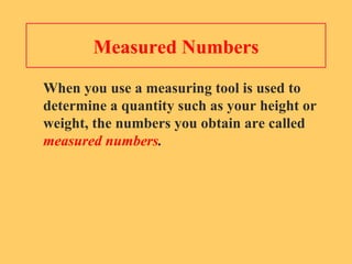 Measured And Exact Numbers | PPT | Physics | Science