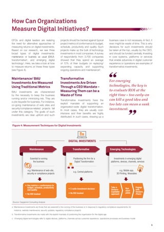 Measure for measure - the difficult art of quantifying return on digital investments - capgemini ...