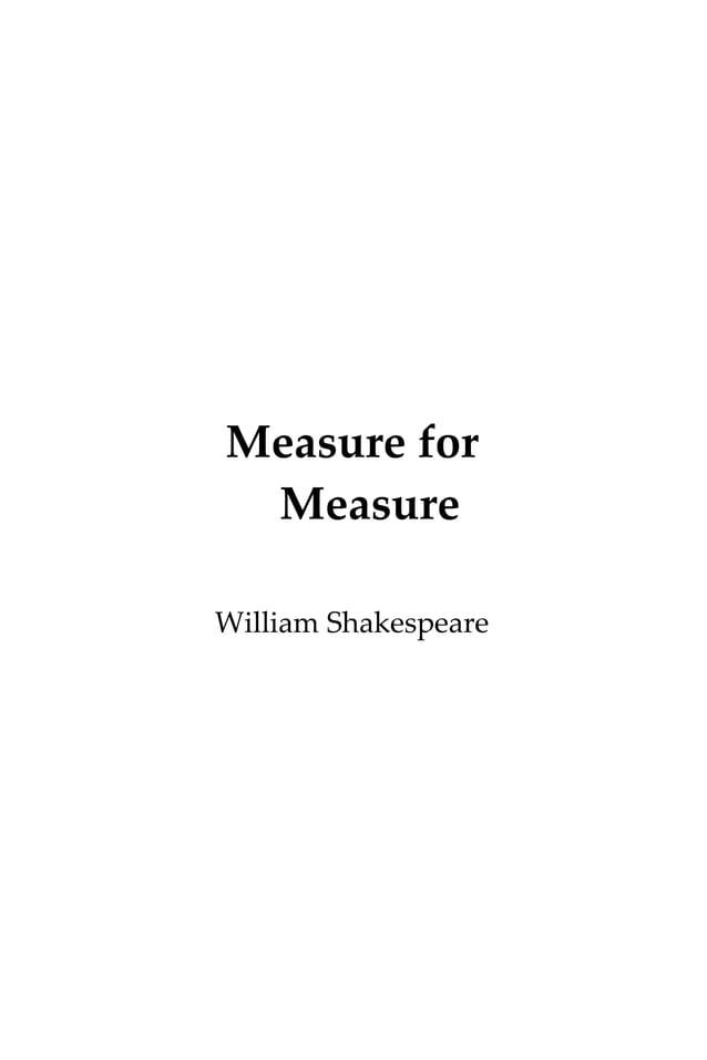 Measure for measure - william shakespeare | PDF