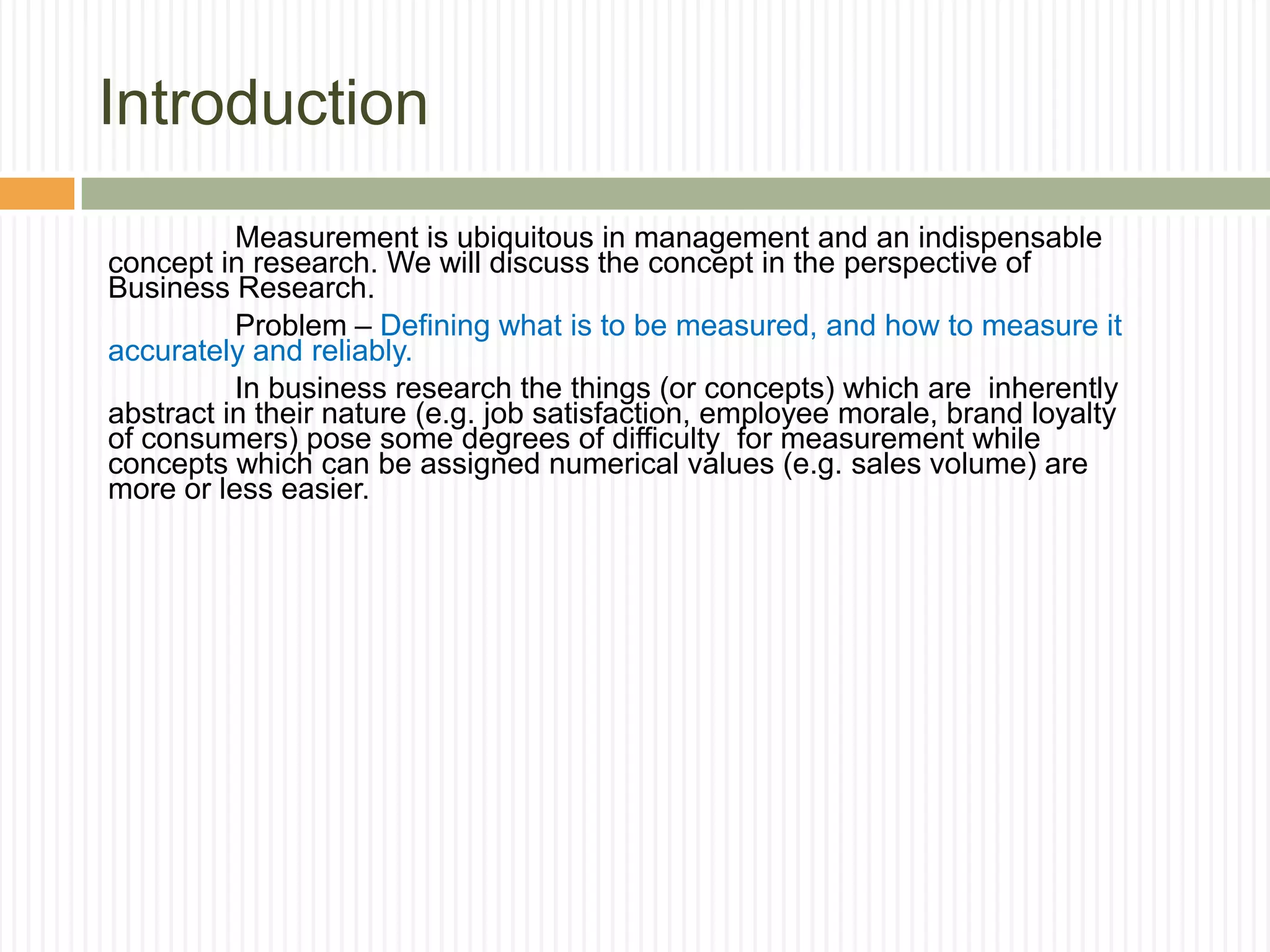 Concept of Measurements in Business Research | PPTX