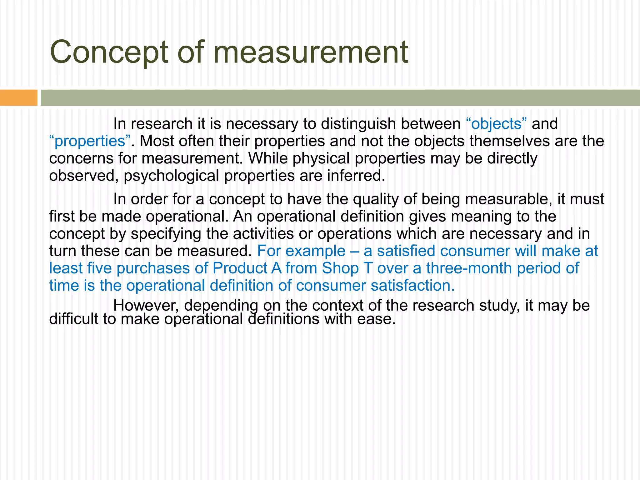 Concept of Measurements in Business Research | PPTX