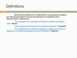 Concept of Measurements in Business Research | PPTX