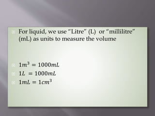 Measurement of length, volume, weight, temperature, time in laboratory ...