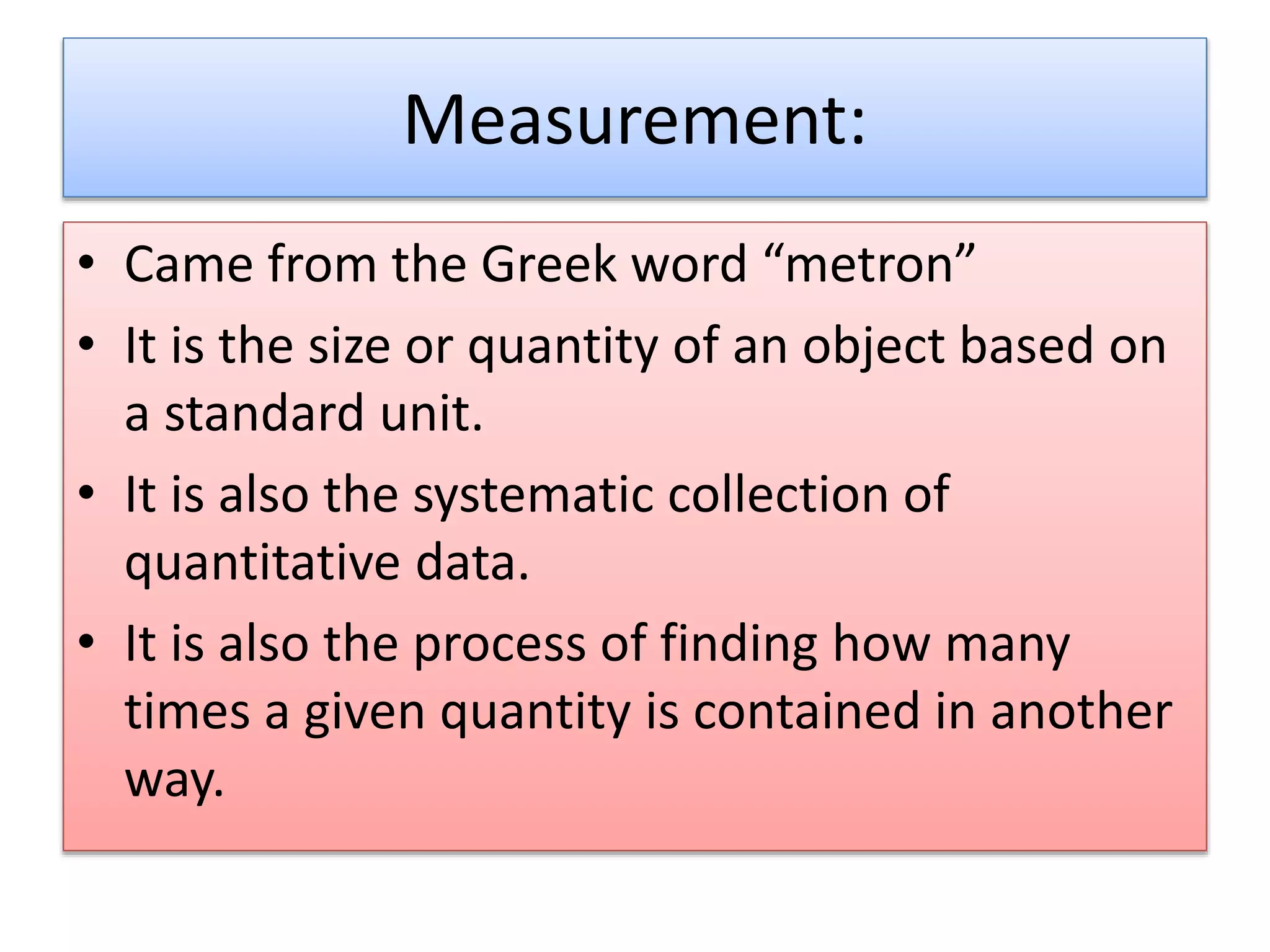 Measurement | PPT