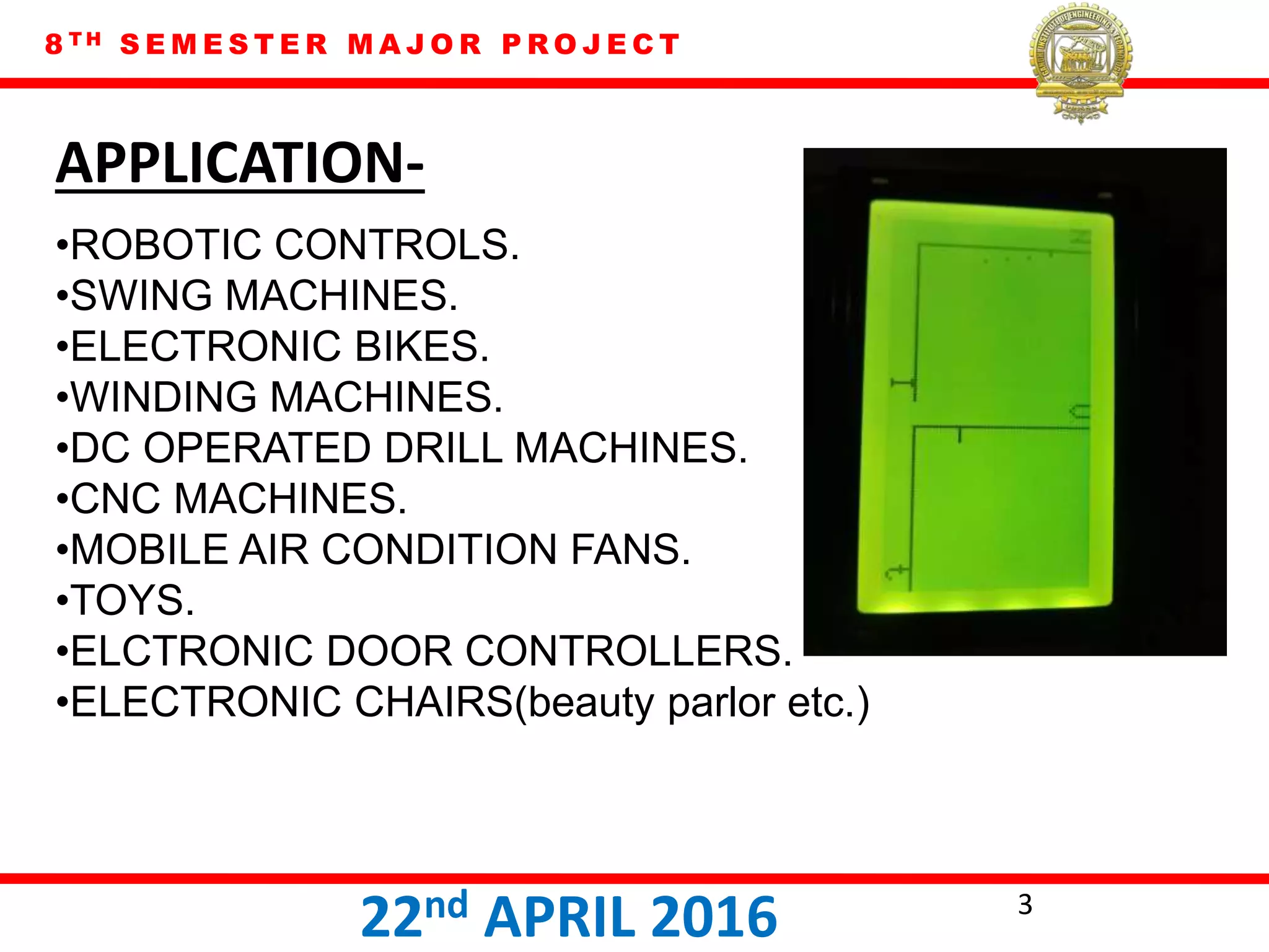 Major project report on MEASUREMENT, PROTECTION, SPEED CONTROL AND ...