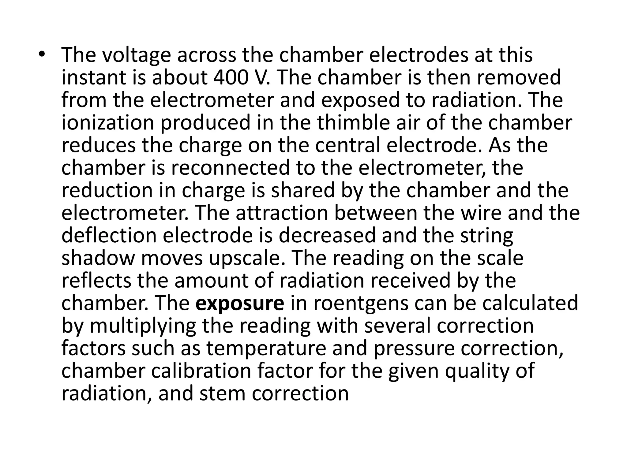Measurement of Radiation (Thimble Ionization Chamber, Free air ...