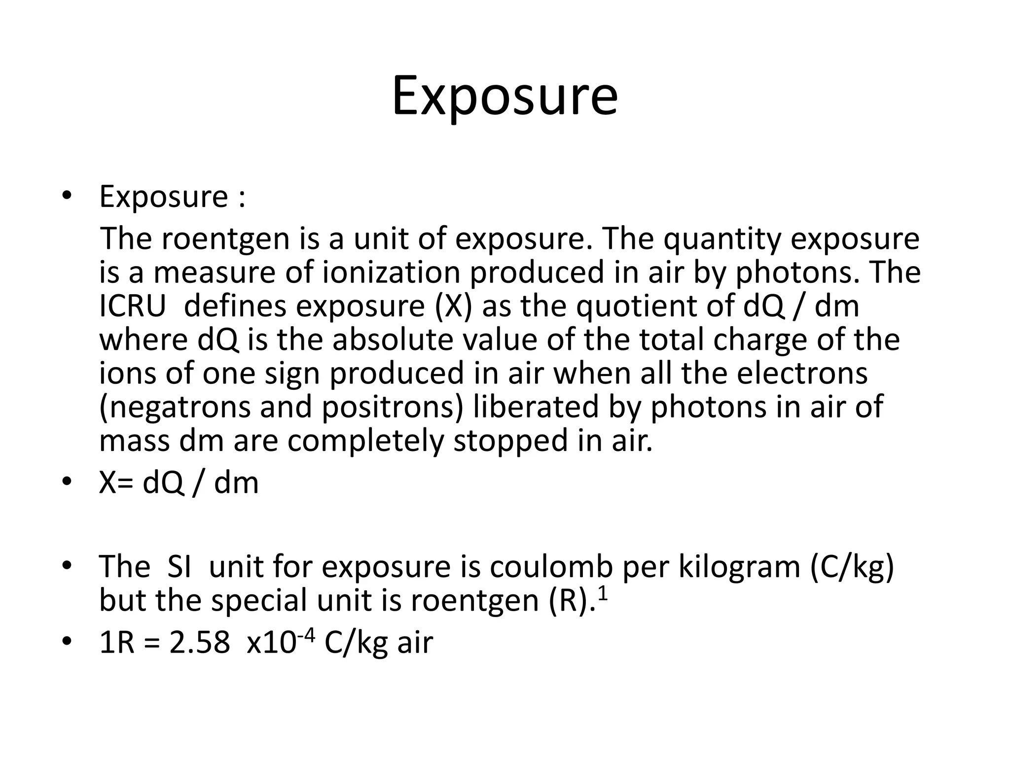 Measurement of Radiation (Thimble Ionization Chamber, Free air ...