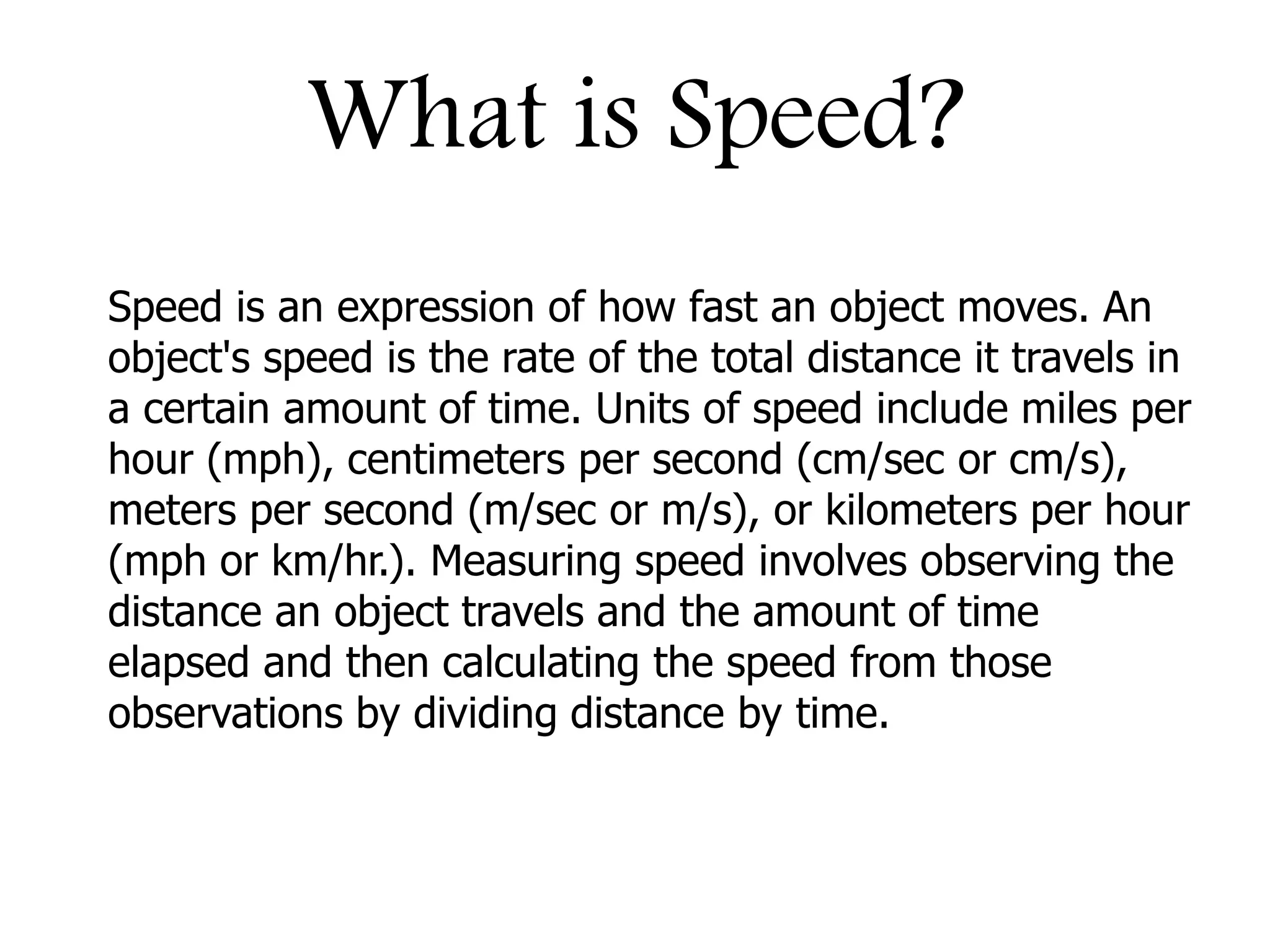 Measurement of-speed | PPTX