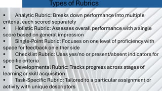 measurement and Assessment ppt for scoring rubric and rating scales | PDF