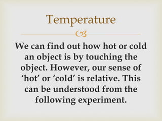 Measurement and effects of heat | PPTX