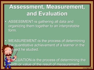 Measurement and evaluation | PPTX