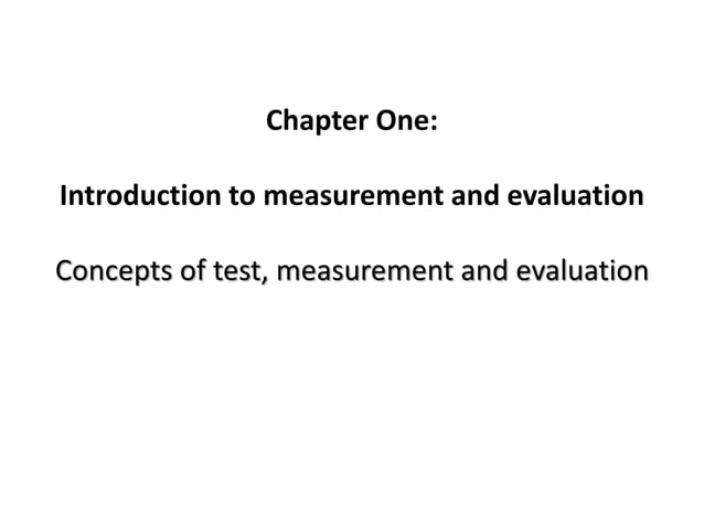 Measurement and evaluation | PPTX
