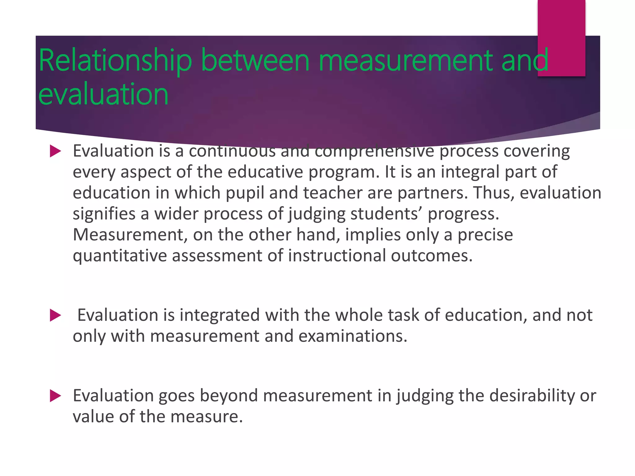 Measurement, Assessment and Evaluation | PPTX