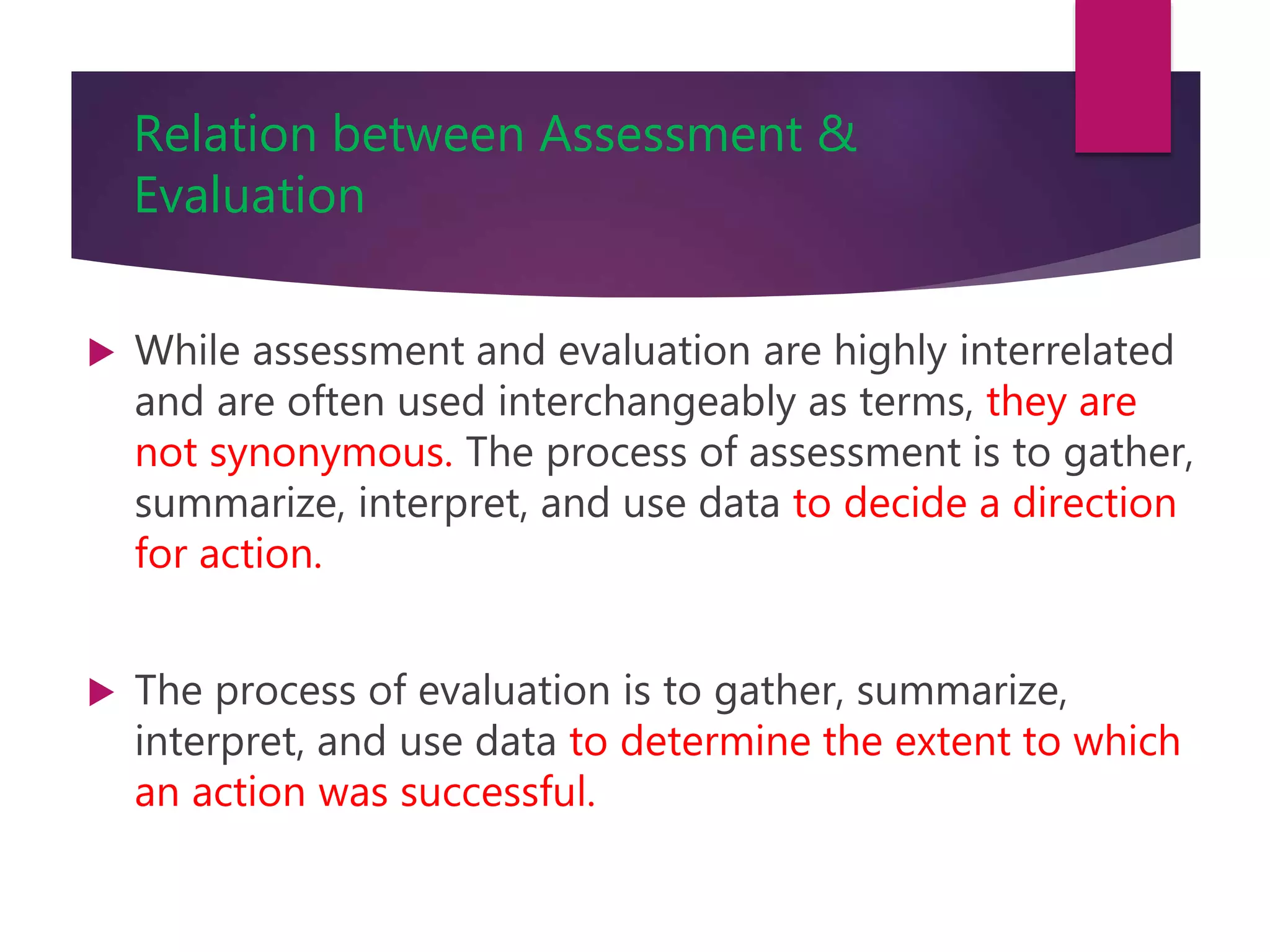 Measurement, Assessment and Evaluation | PPTX