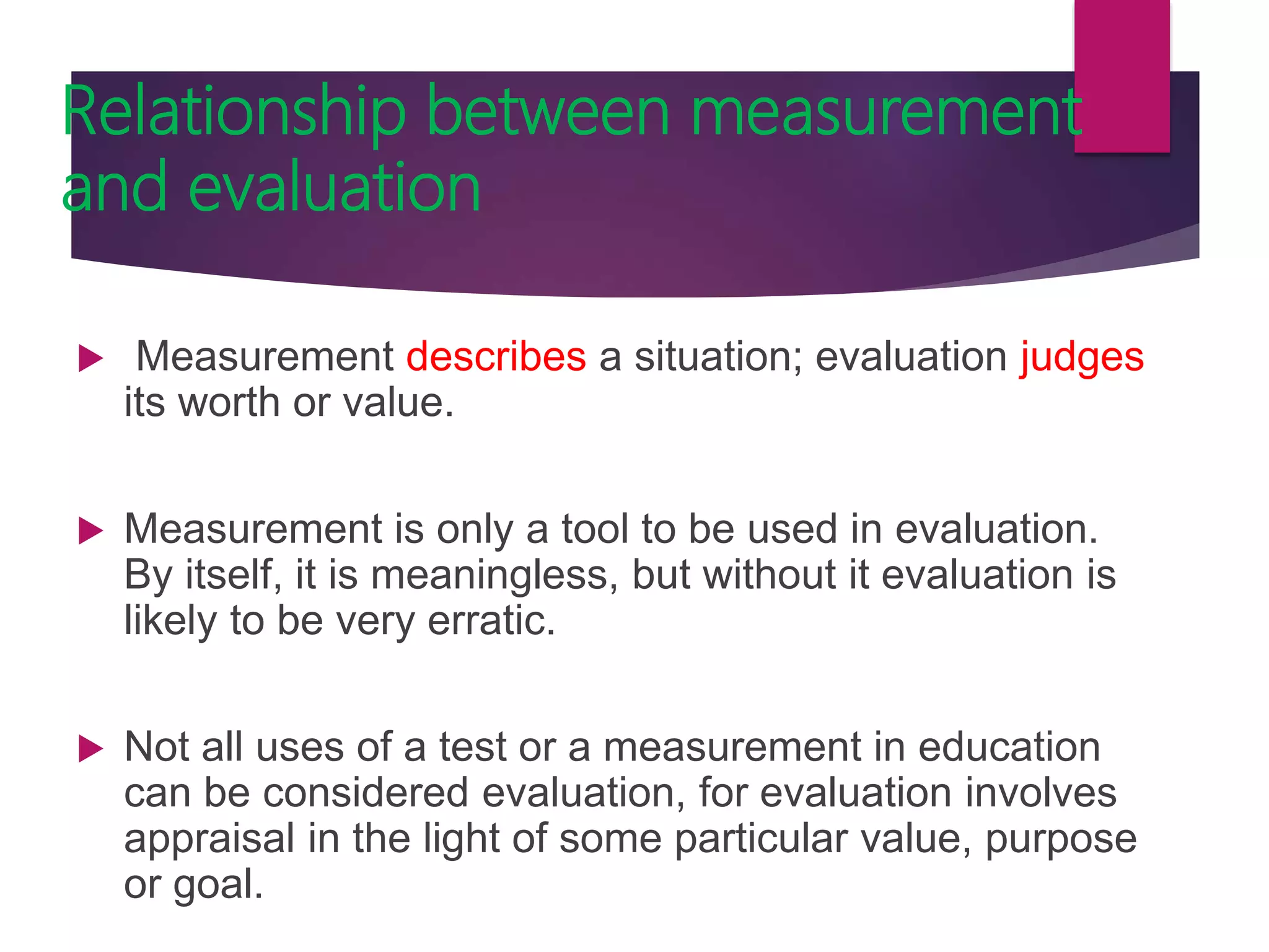 Measurement, Assessment and Evaluation | PPTX