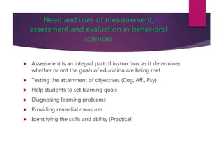 Measurement, Assessment and Evaluation | PPTX