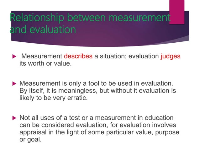 Measurement, Assessment and Evaluation | PPTX