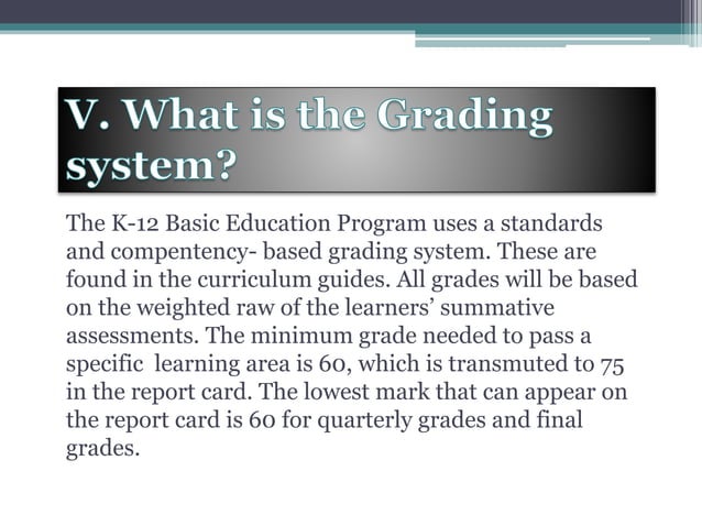 Measurement and evaluation k 12 grading system | PPT
