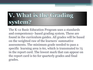 Measurement and evaluation k 12 grading system | PPT