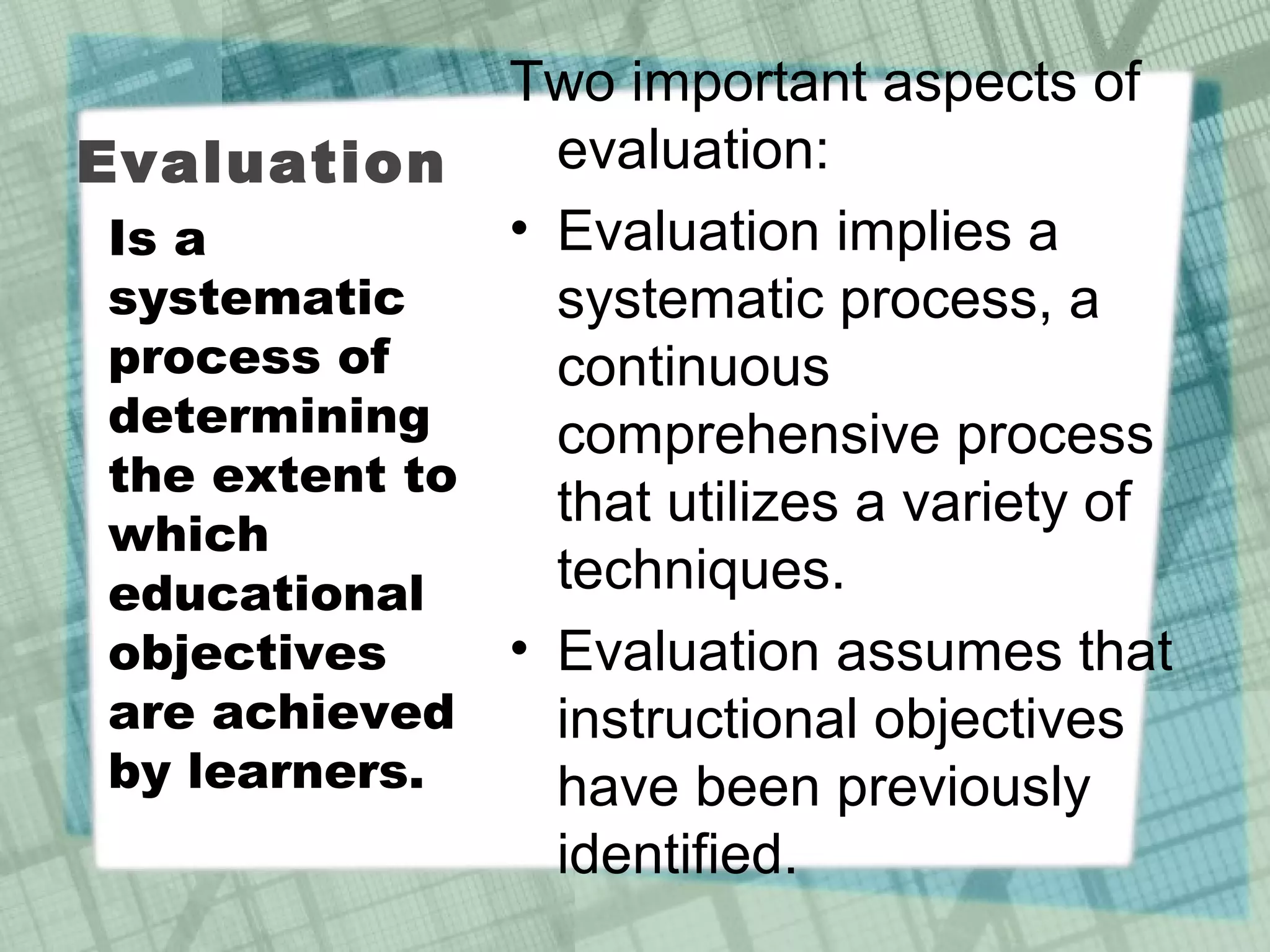Measurement and evaluation in education | PPT