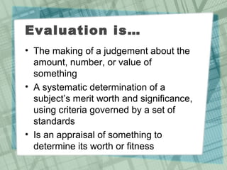 Measurement and evaluation in education | PPT