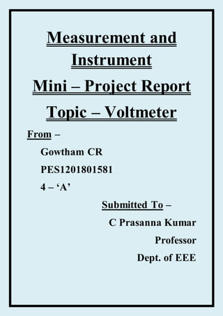 Voltmeter - Measurement and Instruments | DOCX
