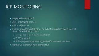 Measurement and management of increased intracranial pressure | PPTX