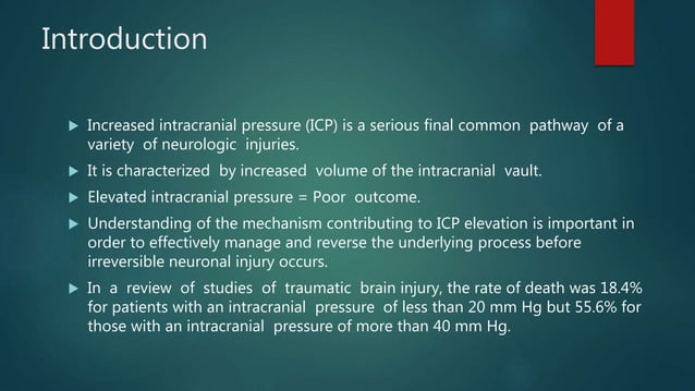 Measurement and management of increased intracranial pressure | PPT