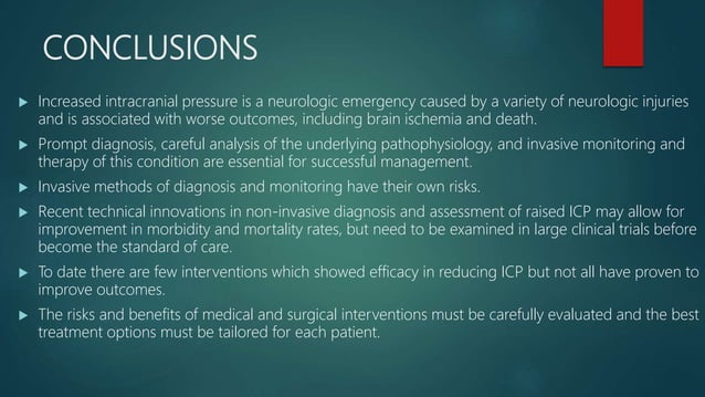 Measurement and management of increased intracranial pressure | PPT