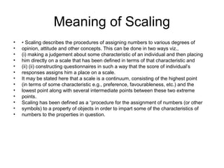 Measurement and scaling | PPT