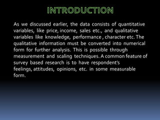 Measurement and scaling techniques | PPTX