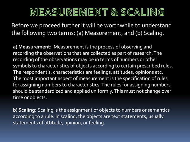 Measurement and scaling techniques | PPTX | Science