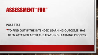 Measurement, assessment, and evaluation in outcome based education | PPTX