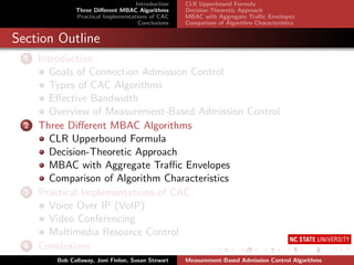 Measurement-Based Admission Control Algorithms | PDF | Web Conferencing | Computer Software and ...