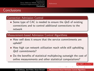 Measurement-Based Admission Control Algorithms | PPT